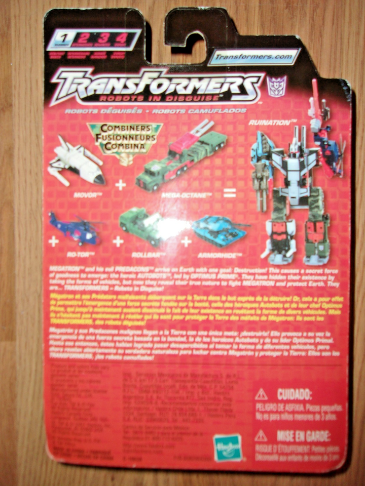 New TRANSFORMERS Robots in Disguise MOVOR Sealed on Card 2001 Ruination ...