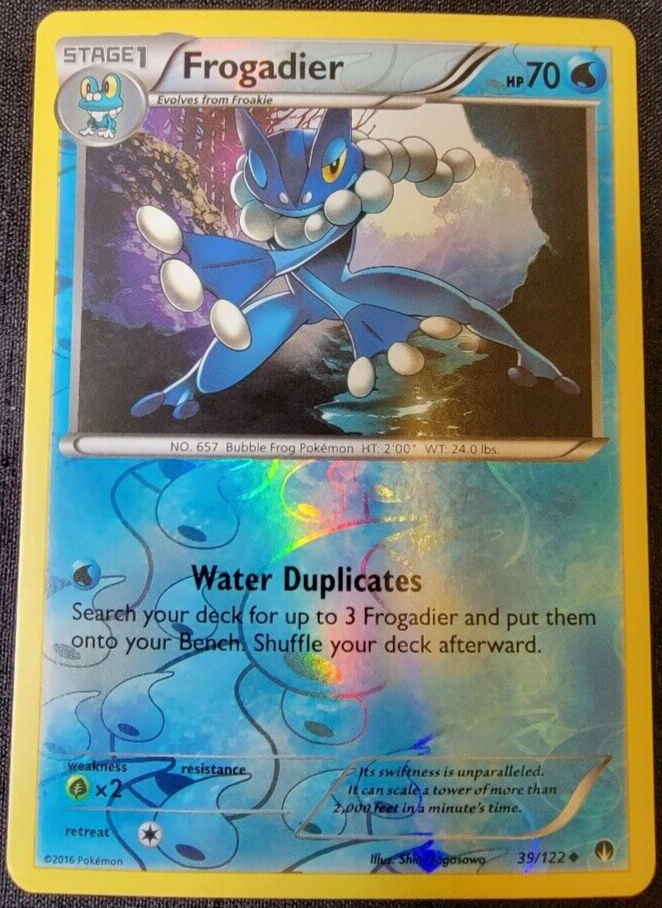 Reverse Holo Foil Frogadier # 39/122 XY: Breakpoint Set Pokemon Cards ...