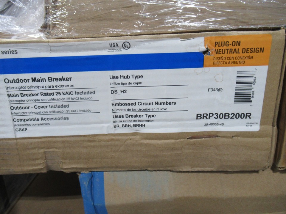 Eaton BRP30B200R Loadcenter CSR2200N 25K MB 120/240V 1PH3W Nema 3R ...