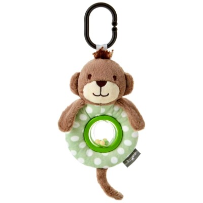 Hallmark Baby Toy Monkey Rattle Stuffed Animal Car Seat / Stroller ...