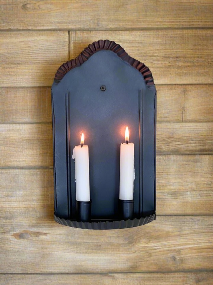 Primitive Colonial Early American Colonial Black Metal Taper Candle ...