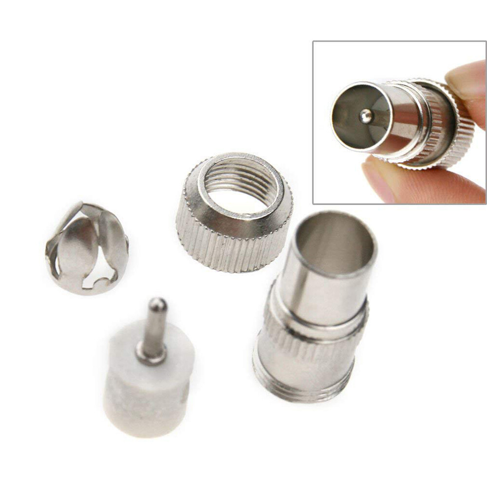 1 X MALE 1 x Female TV COAX ARIEL CONNECTOR PLUGS TV AERIAL FOR CABLE ...