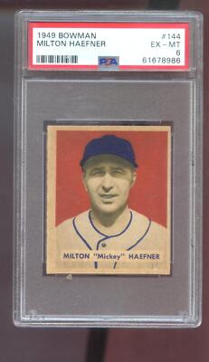 1949 Bowman #144 Milton Mickey Haefner PSA 6 Graded Baseball Card MLB ...