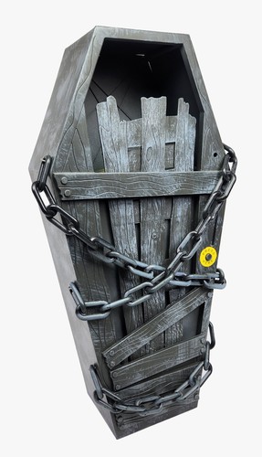 Gemmy Cursed Coffin Screaming Zombie Animated Halloween Decor WORKING ...