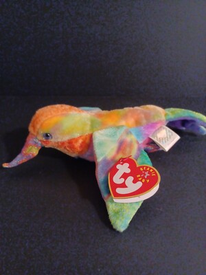 2001 RARE & RETIRED TY BEANIE BABY~NECTAR THE COLORFUL HUMMINGBIRD 7 ...