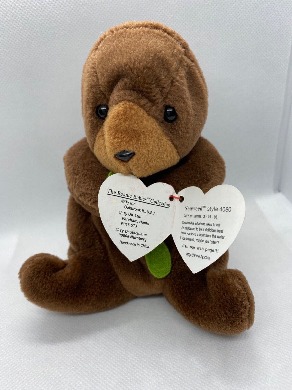 Ty Beanie Baby Seaweed The Otter With Tag Errors Style - 4080 *RARE ...