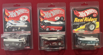 Hot Wheels Set of 3 RLC & Real Rider VW Drag Bus, Police & Customized ...