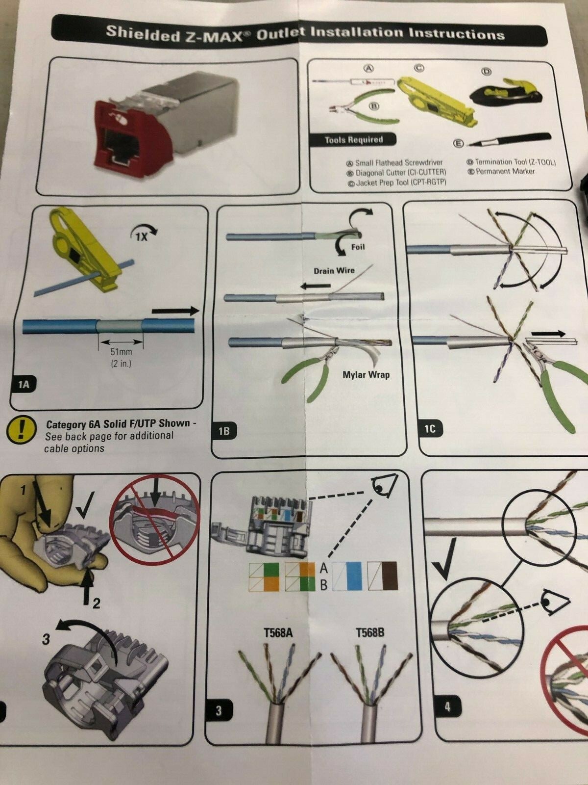 Set of 4 Siemon Z6A-S04 outlet ZMAX SHLD CAT6A RJ45 HYBGRY TL-LSS T568A ...