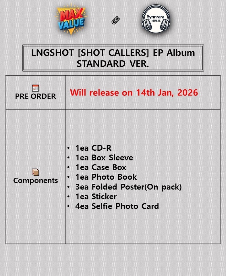 LNGSHOT SHOT CALLERS EP Album STANDARD Ver/CD+Photo Book+3 Poster+4 ...