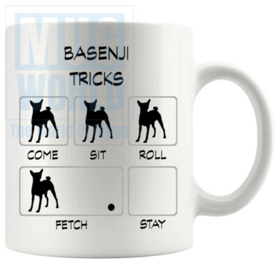 Basenji Tricks Mug Dog Mom Dog Dad Funny Gift Christmas Birthdays Funny ...