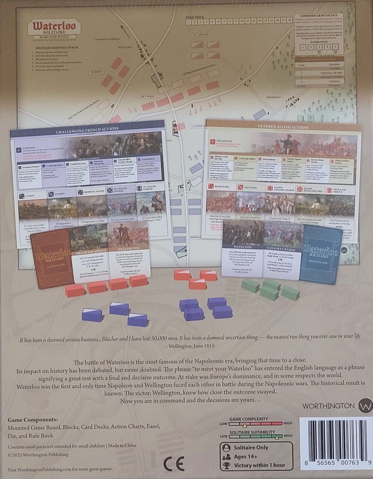 Worthington Games Waterloo Solitaire: Board Game Edition NISW Fast ...