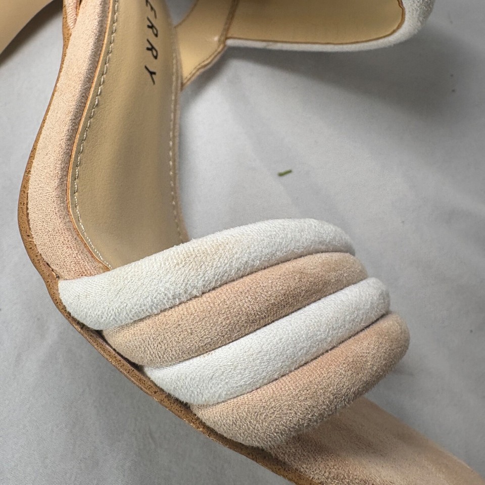 Katy Perry Women's The Alexxia Heeled 2 Tone Pink/White Suede Sandals ...