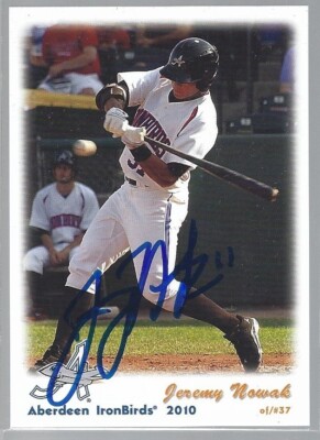 IP autograph signed Jeremy Nowak 2010 Grandstand Aberdeen IronBirds ...