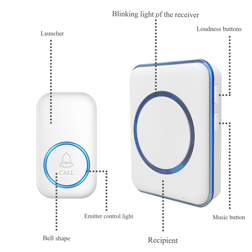 1000FT Wireless Doorbell Waterproof Range Door Bells Cordless ...