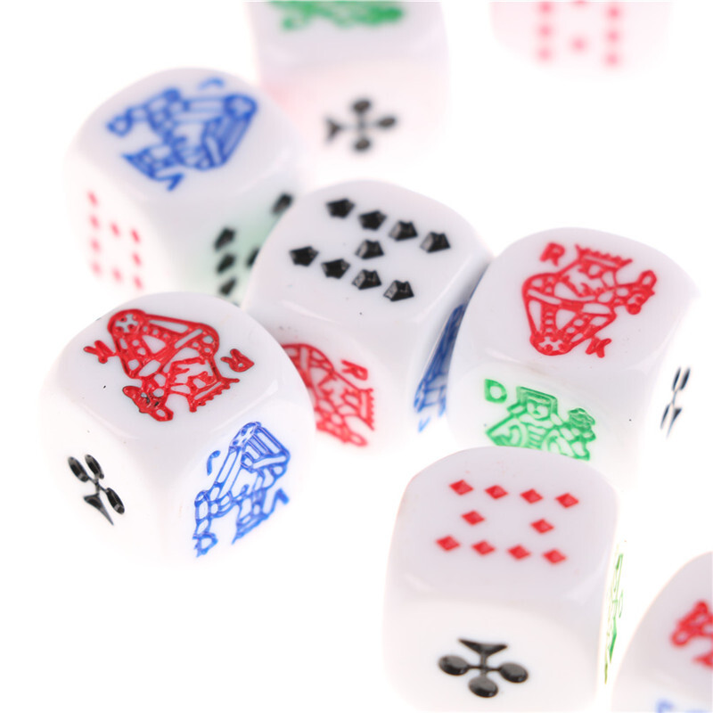 10pcs Six-sided Poker Dice for Casion Poker Card Liar's Dice Game ...