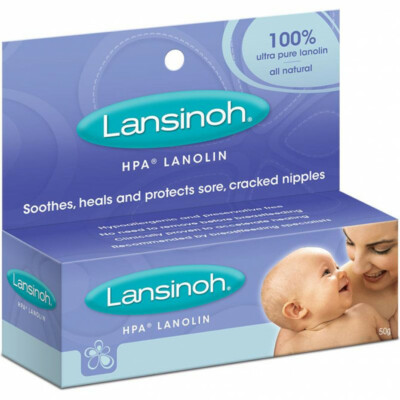 LANSINOH NIPPLE CREAM 50G 100% ULTRA PURE HPA LANOLIN SOOTHES CRACKED ...