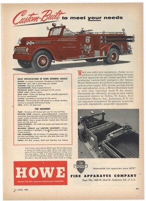 1955 Howe Fire Apparatus Ad: Aiken, South Carolina Fire Department Howe ...