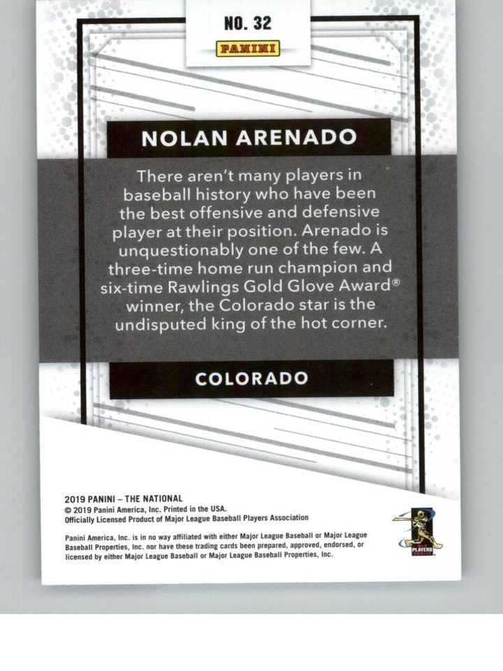 2019 Panini The National Nolan Arenado 32 Colorado Rockies | eBay
