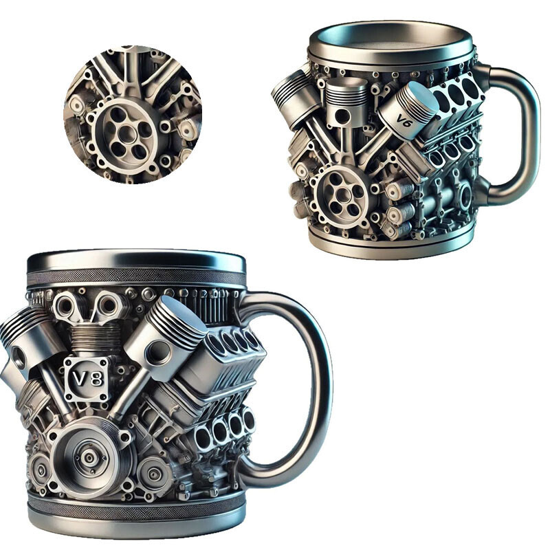 2025 V6 V8 Motoren Edelstahl Tasse,Personalisierte V Edelstahl ...