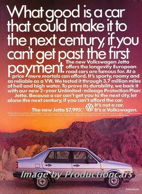 1985 VW Volkswagen new Jetta Original Advertisement Print Art Car Ad ...