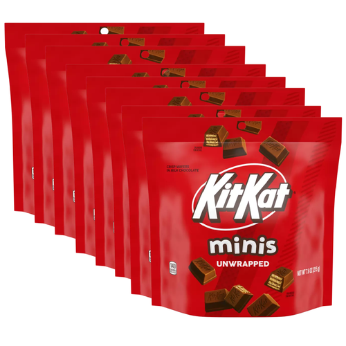 KIT KAT Minis Unwrapped Milk Chocolate Wafer Candy Bag, 7.6 oz - 8 PACK ...