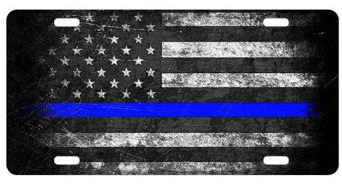 Blue Lives Matter Police License Plate Combined Logo Mashup Decorative ...
