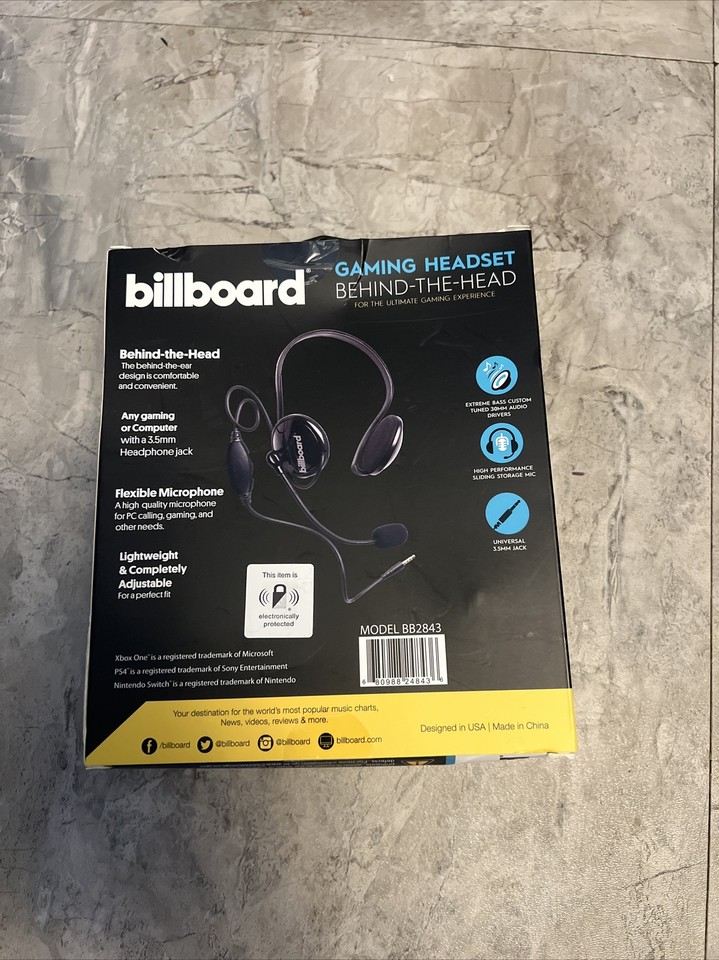 NEW Billboard Gaming Headset - Dual Ear with Mic - Model BB2843 | eBay