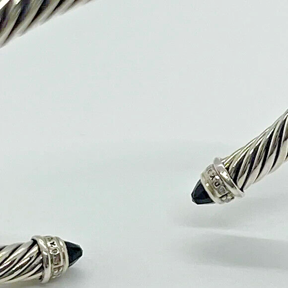 Pre-owned David Yurman Black Onyx and Diamonds 5mm Cuff Small | eBay