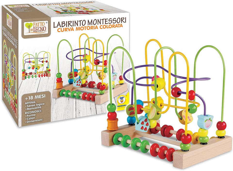 , Labirinto Didattico Montessori in Legno, Giocattolo per Bambini Con ...