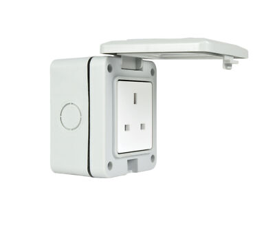 Weatherproof Outdoor 13A 1 Gang Unswitched Plug Socket IP55 Garden ...