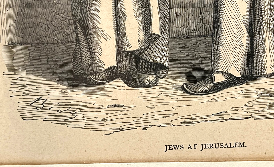 Vintage Jewish JEWS AT JERUSALEM Picture Judaica Judaism Israel Hebrew ...