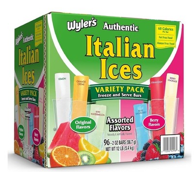 Wyler's Authentic Italian Ice Fat Free Freezer Bars Original Flavors ...