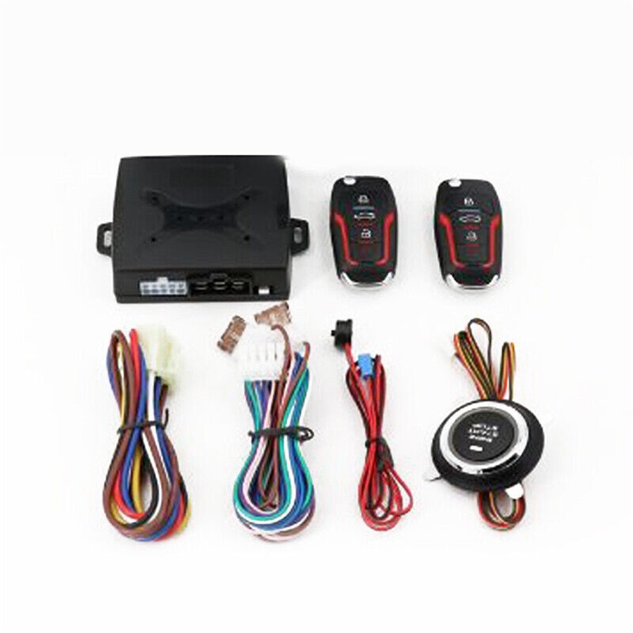 Car Keyless Entry Engine Start Alarm System Push Button Remote Starter ...