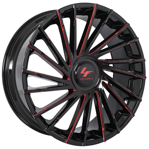 24x10"Lexani Wheels Wraith-XL Custom Gloss Black with Red Milled ...