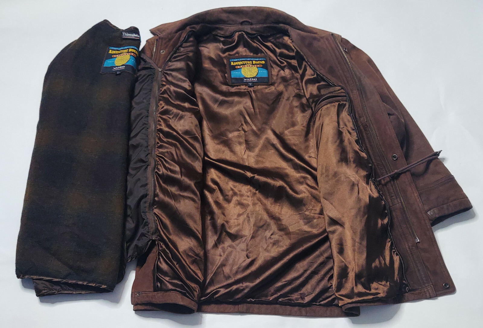WILSONS Adventure Bound leather jacket,Thinsulate winter, Brown, size S ...