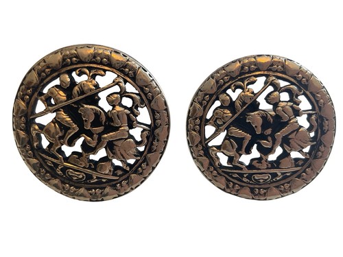 Knight Joust Battle Shield Horse Cufflinks Cuff Links Studs | eBay