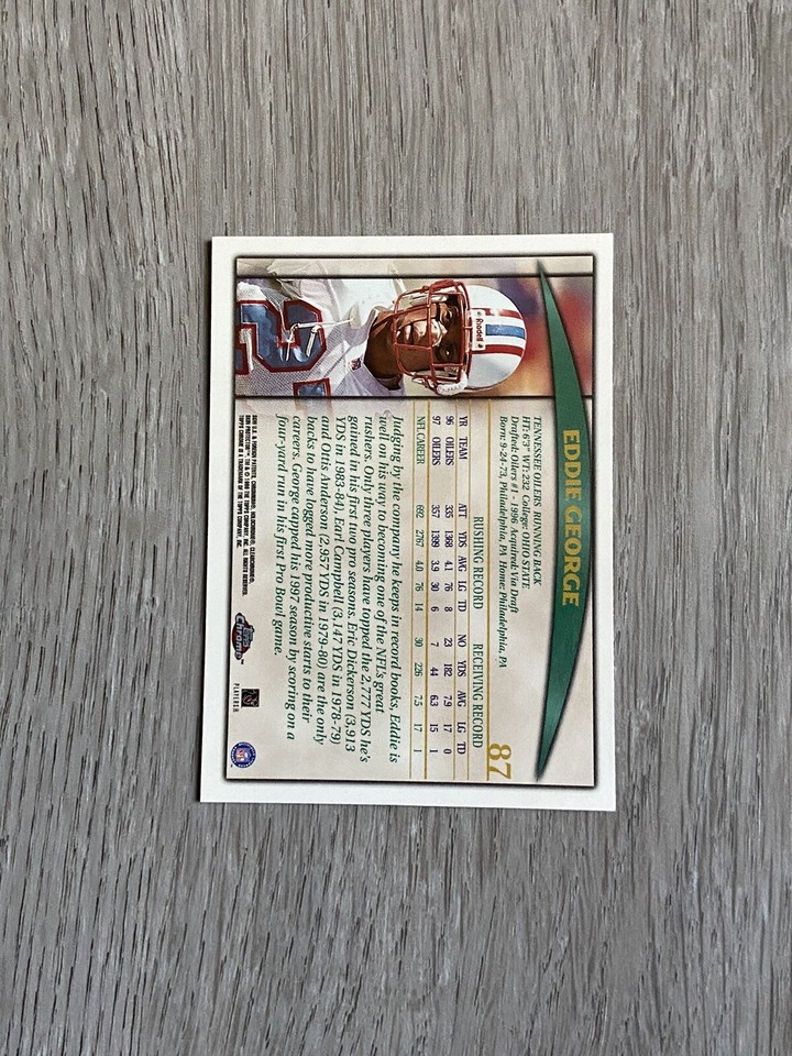 1998 NFL Topps Chrome Football | Eddie George | #87 | Houston Oilers | eBay