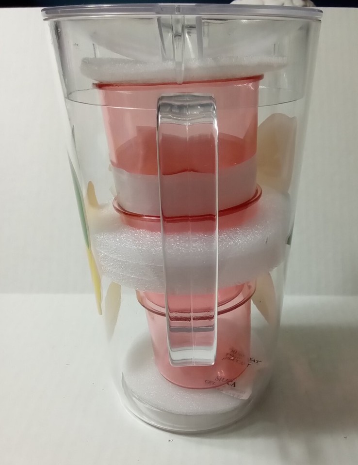 New Kate Spade Lemonade Pitcher (58 Oz) W/2 Cups (12 Oz) Plastic ...