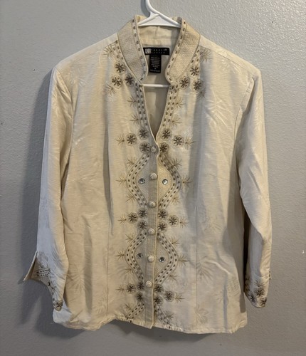 Vintage Carole Little Jacket Womens Medium Beaded Silk A-12 | eBay