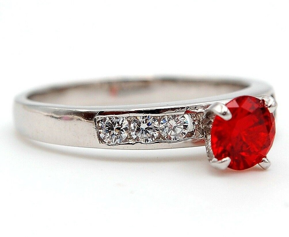 2CT Fire Garnet & White Topaz 925 Sterling Silver Ring Jewelry Sz 6 NB2-3 | eBay