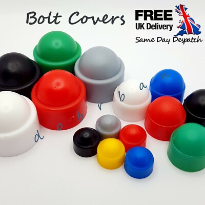 Coloured Plastic Nut & Bolt Cover Dome Cap Hexagon Head Hat Protection ...
