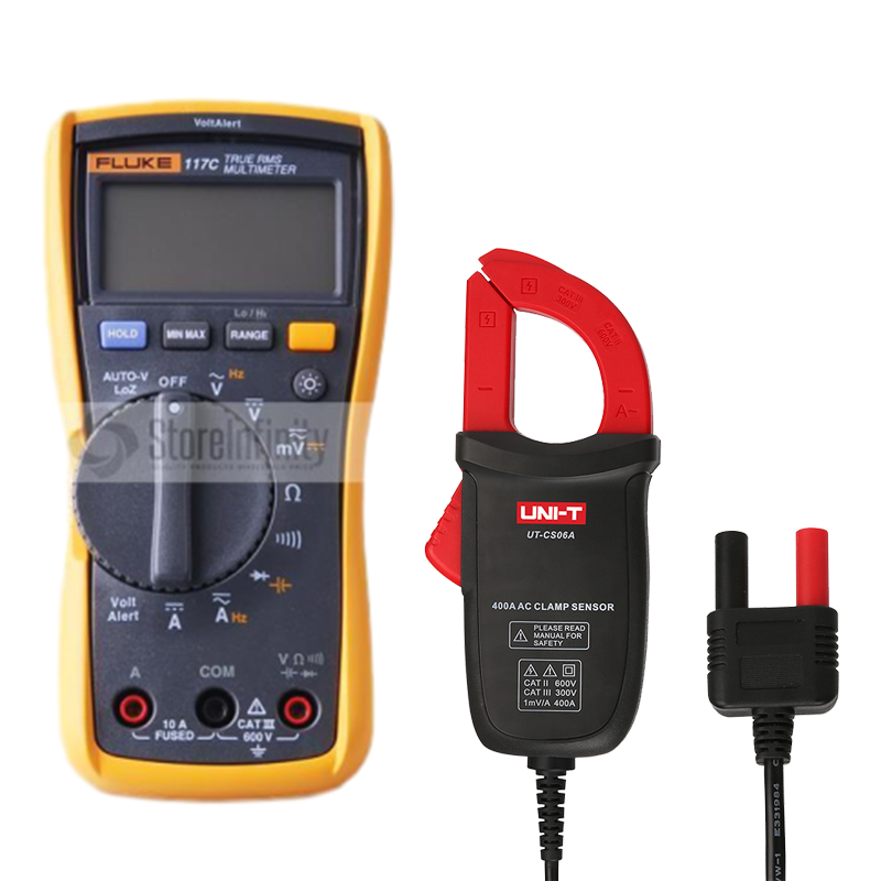 Fluke 117C Bluetooth Digital Multimeter True RMS with UTCS06A 400A ...