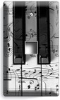 LIGHT SWITCH OUTLET WALL PLATE BLACK & WHITE PIANO KEYS NOTES MUSIC ...