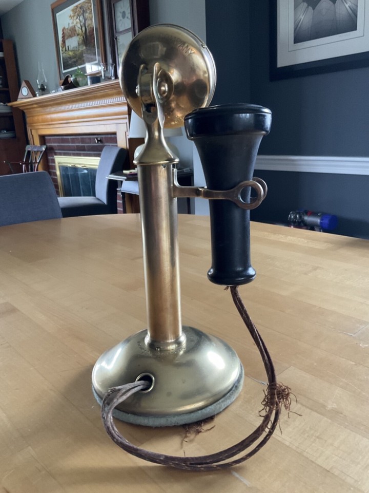 Antique Western Electric Brass Candlestick Telephone Phone USA | eBay