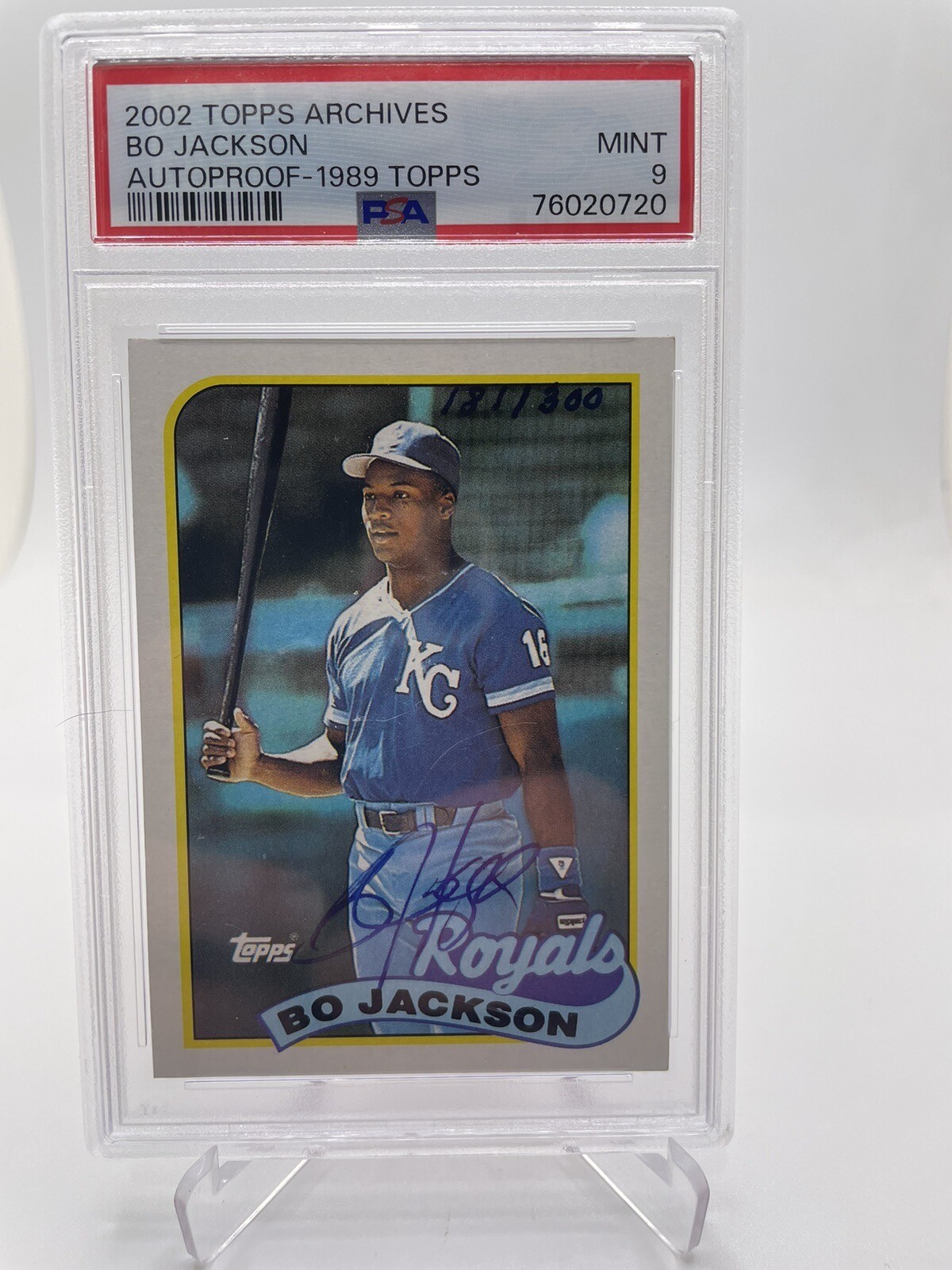 Bo Jackson Topps Archives Autoproof 1988 Auto /300 POP 1 HIGHEST GRADE ...