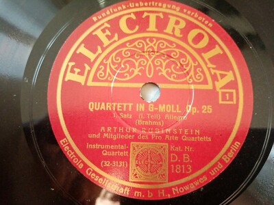 Arthur Rubinstein - Quartett In G Moll Op. 25 - 78 rpm | eBay