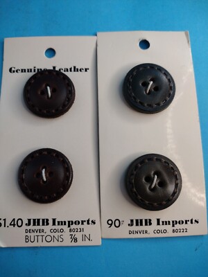 JHB Imports 2 Pair Genuine Leather Buttons 9/10" Diameter | eBay