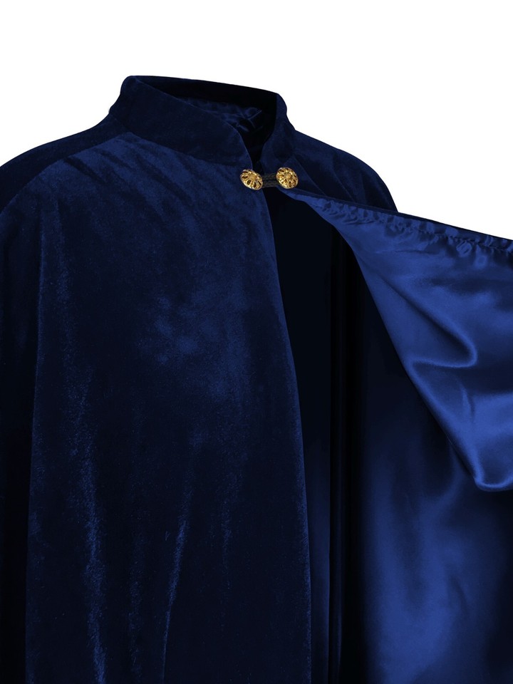 Capelet, Satin Lined Velvet Cape, Short Renaissance Cloak, Unisex ...
