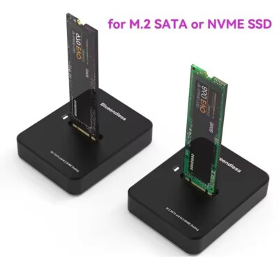 M.2 NVME SATA SSD Case Dual Protocol Hard Drive Reader M.2 SSD Docking ...