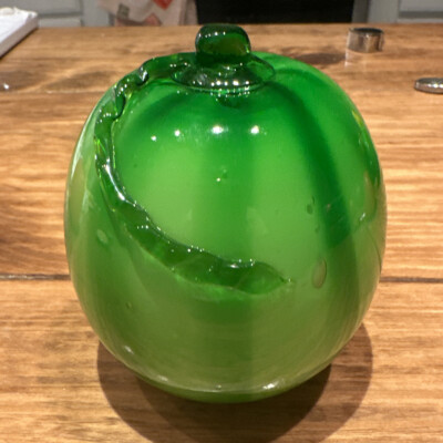 Vintage Green Melon Murano Style Fruit Art Glass MCM 5” | eBay